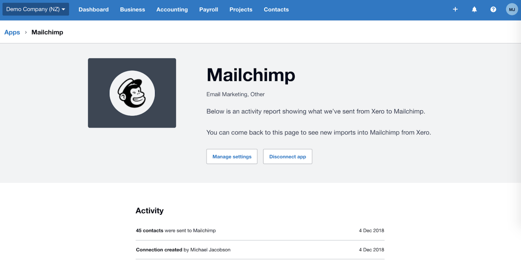 Xero | Mailchimp